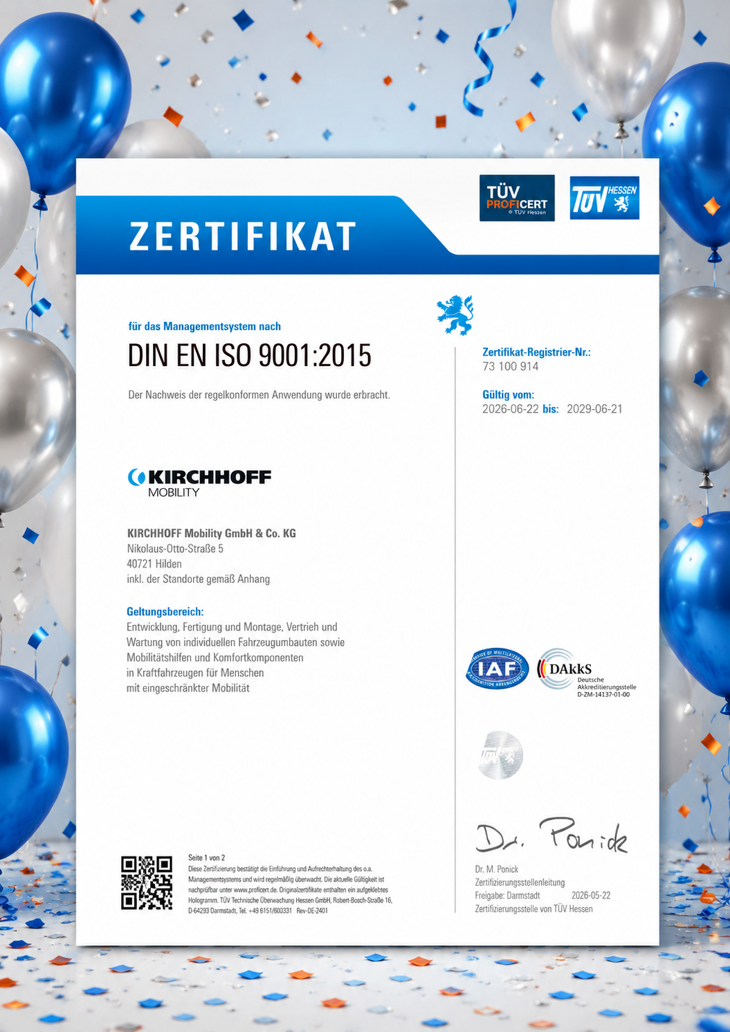 Erfolgreiche ISO-9001-Re-Zertifizierung
